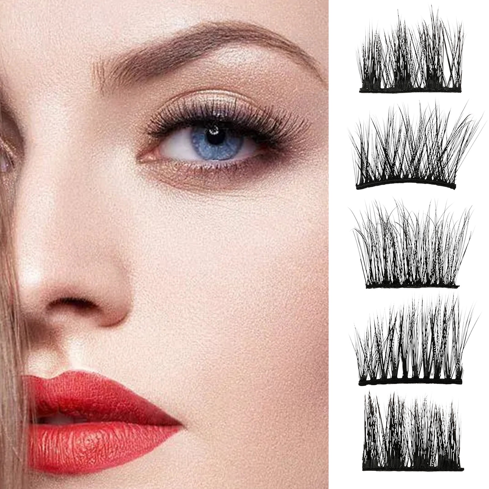 Mairbeon 1 Box False Eyelashes Natural 3D Effect Half Curling Eyelash ...