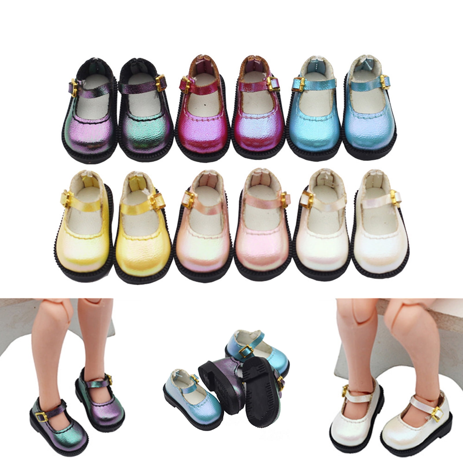 Mairbeon 1 Pair Doll Toy Shoes Highly Simulated Dress Doll Up Pretend ...