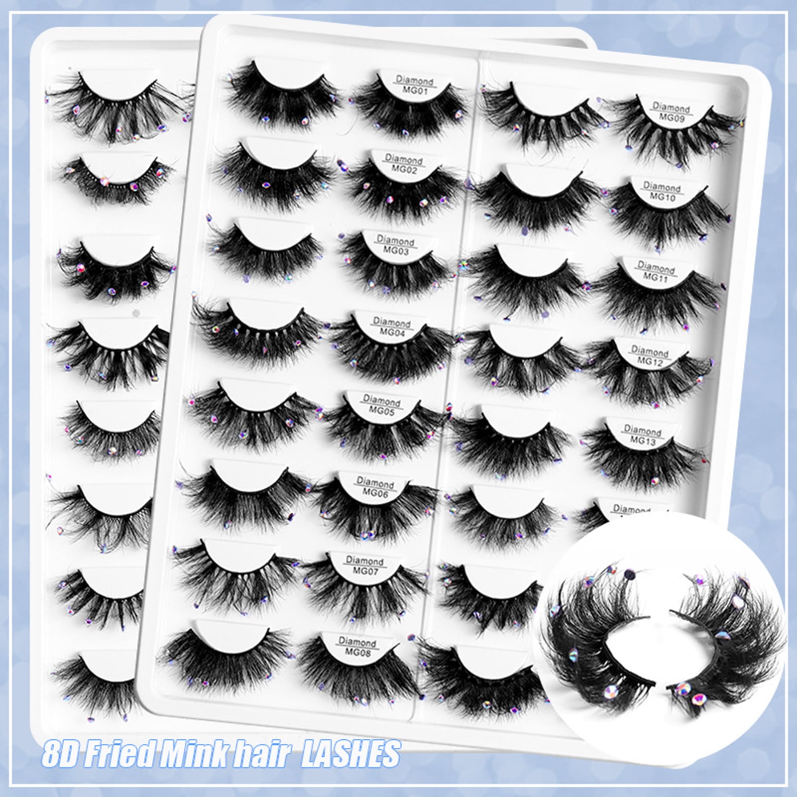 Mairbeon 1 Pair False Eyelash Good Ductility Extending Hairs Long Usage ...