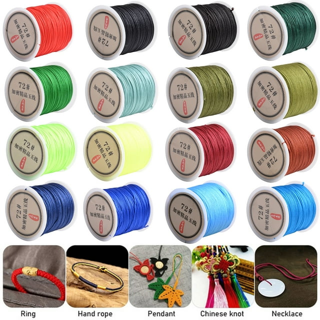 Mairbeon 1 Roll 0.8mm Waxed Cord Vibrant Color Easy for Weaving Acrylic ...