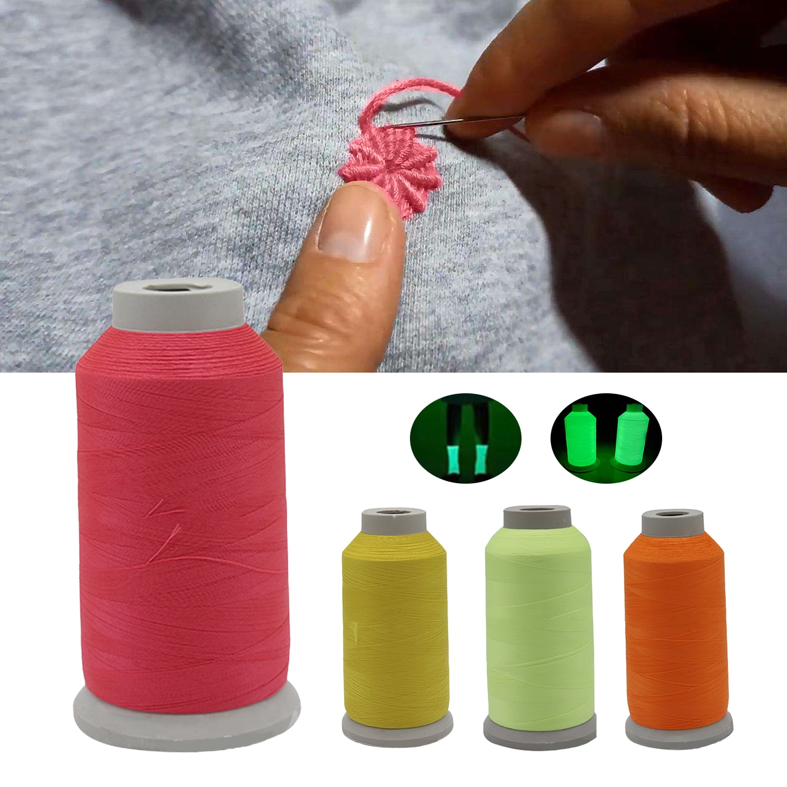 Mairbeon 1 Roll Embroidery Yarn Glow in The Dark Recyclable DIY ...