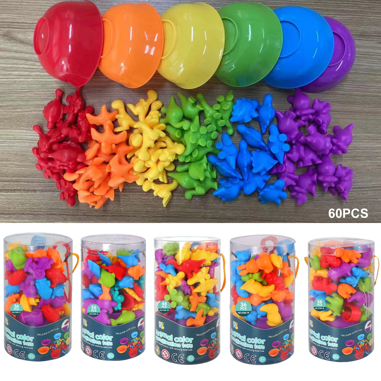 Mairbeon 1 Set Animal Counting Toy Colorful Educational Creative ...
