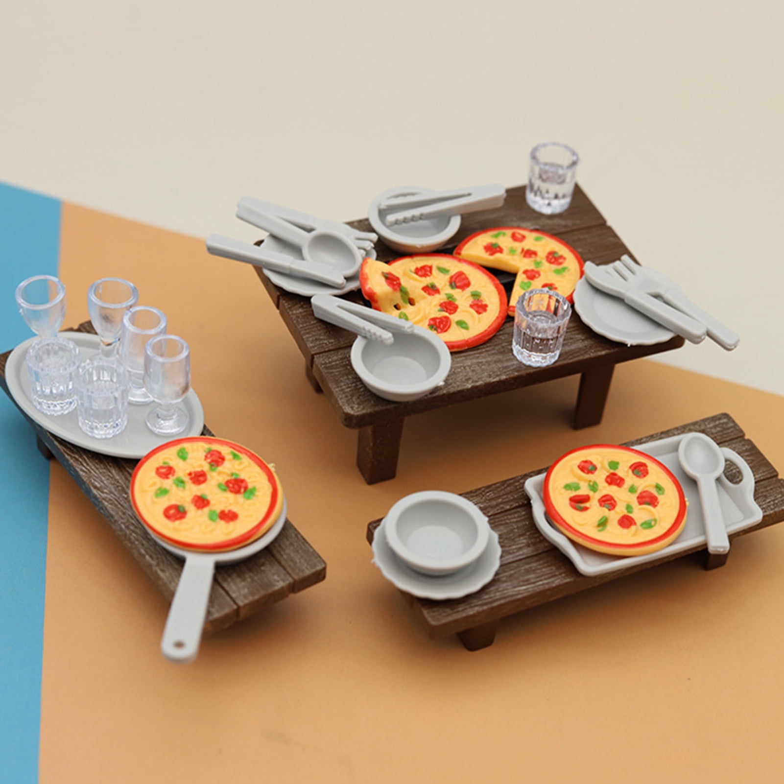 Mairbeon 1 Set Dollhouse Table Realistic Decorative Plastic Miniature ...