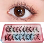 huanledash 10 Pairs Half Fake Lashes Natural Curl Wispy Thick 3D Effect ...
