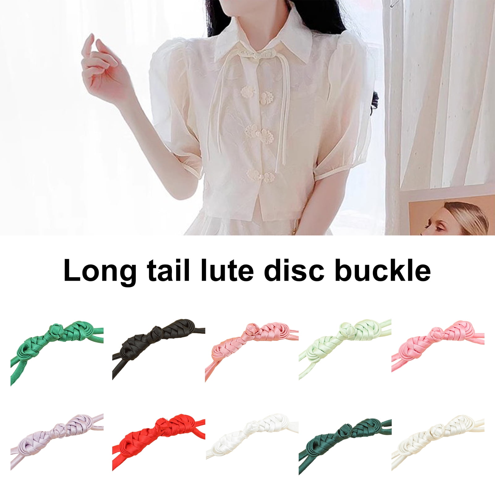 Mairbeon 2Pcs Cheongsam Button Elegant Soft Fabric Classical Long Tail ...