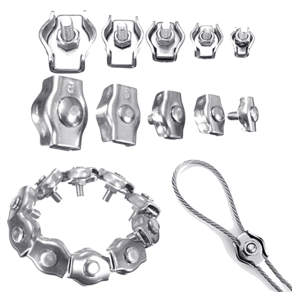 Mairbeon 2Pcs M2-M8 Stainless Steel Wire Rope Single Grip Clips Cable ...