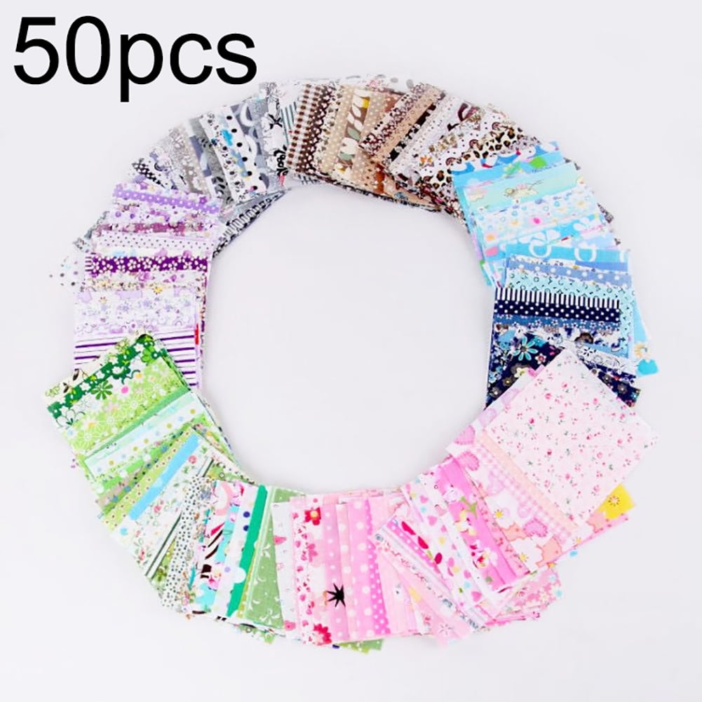 Mairbeon 50Pcs Cotton Fabric DIY Handmade Patchwork Quilting Sewing ...