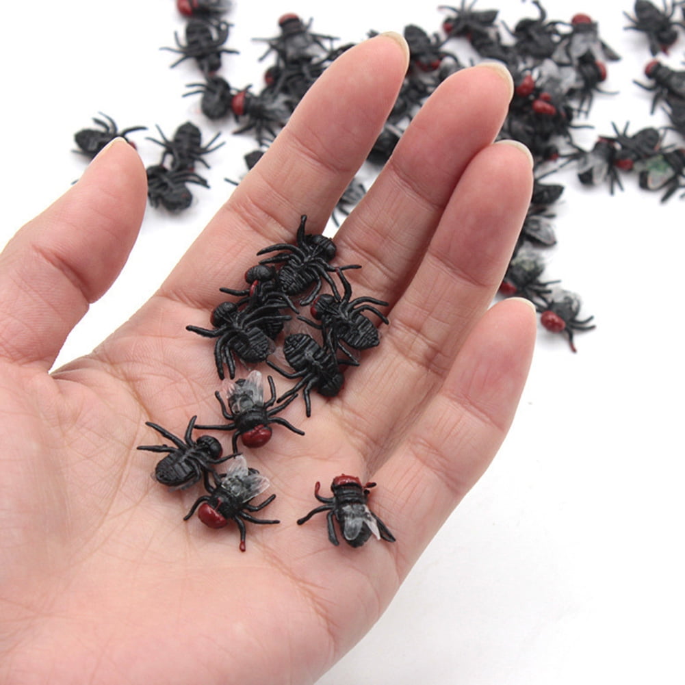 Mairbeon 50Pcs Funny Simulation Insect Realistic Flies Jokes Props ...
