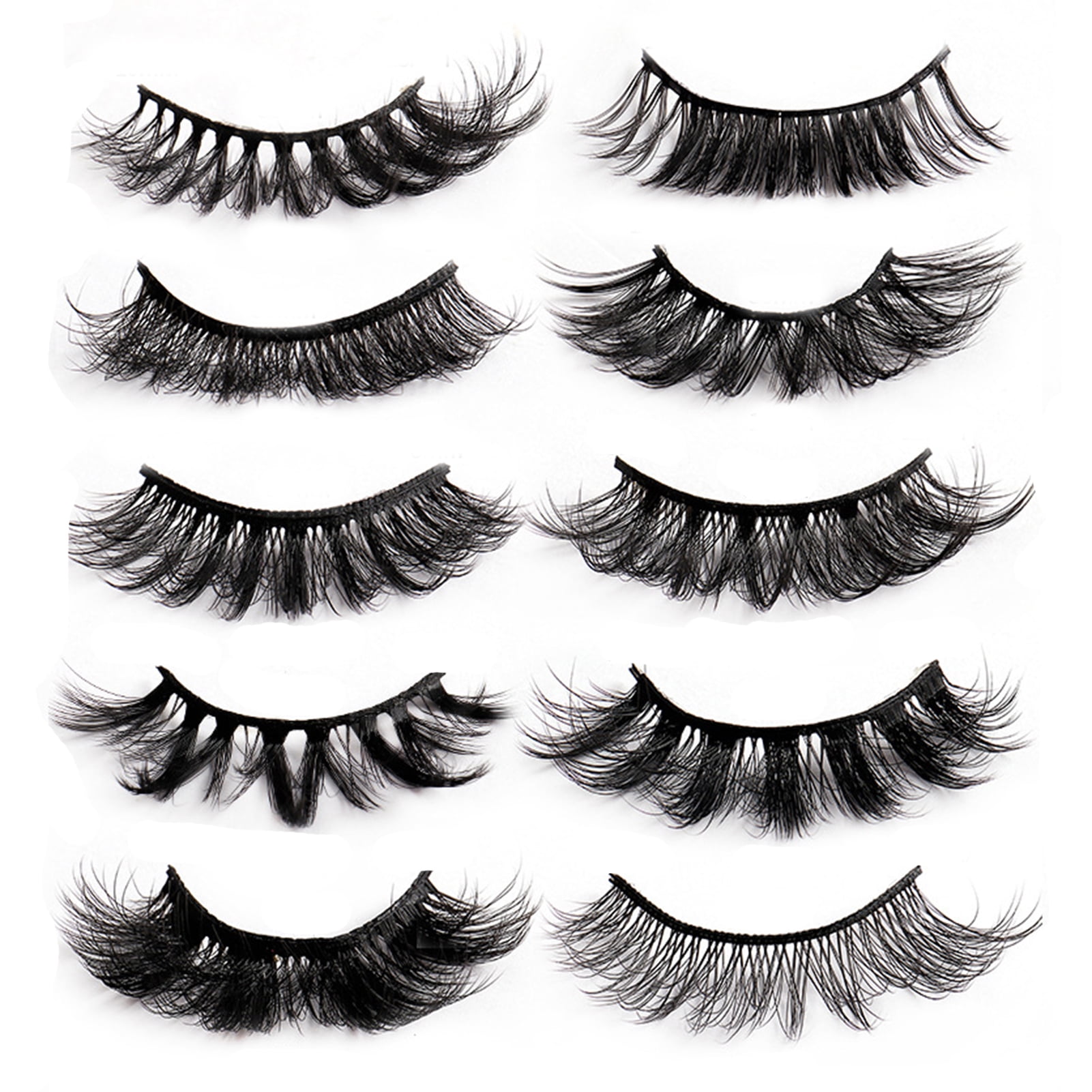 Mairbeon 9 Pairs/Set False Eyelashes Natural 3D Effect Soft Thick ...