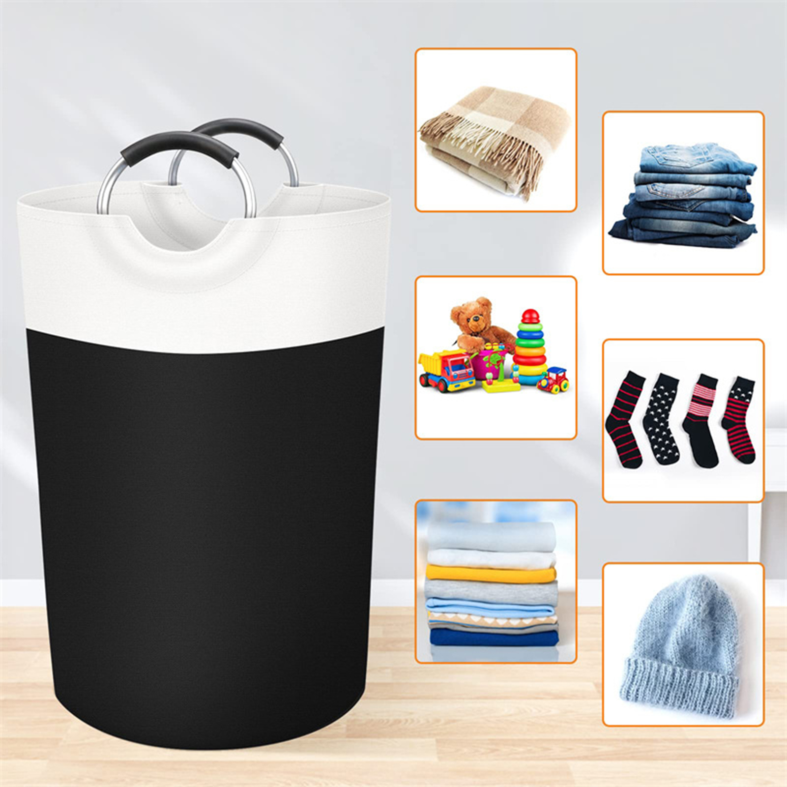 Mairbeon 90L Storage Bucket Large Capacity Foldable Bathroom College ...