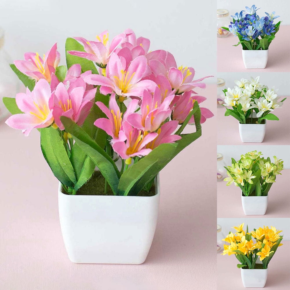 Mairbeon Artificial Lily Flower Plant Home Garden Office Cafe Wedding ...
