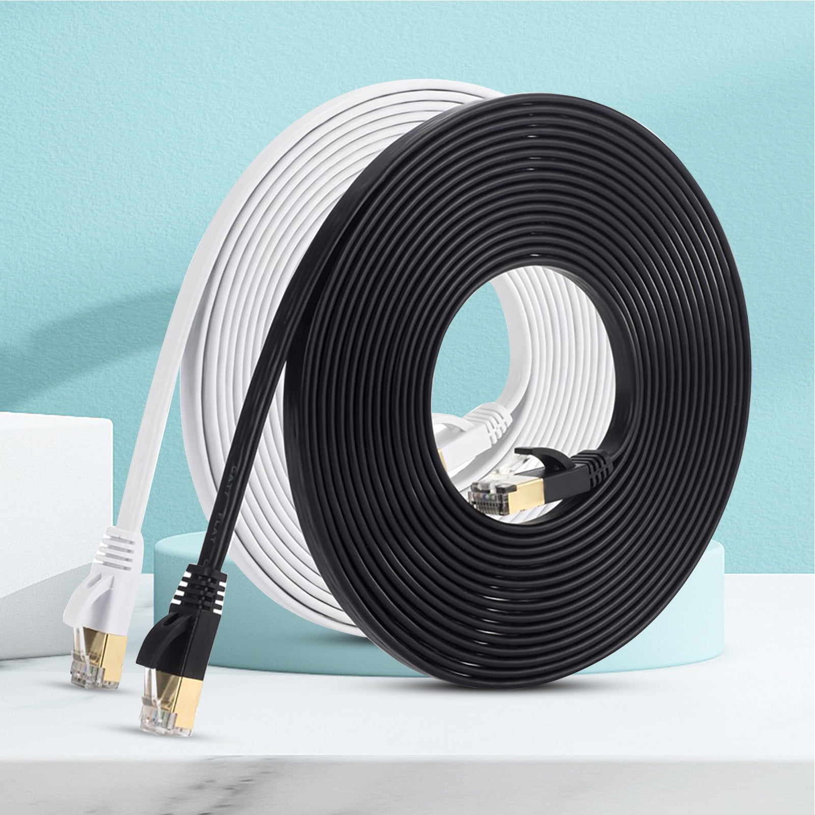 Mairbeon Cat7 Ethernet Cable Flat High Speed 10Gbps RJ45 LAN Internet ...