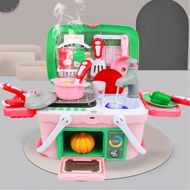 JoyStone Microwave Kitchen Play Set with Light Sound for Kids with ...