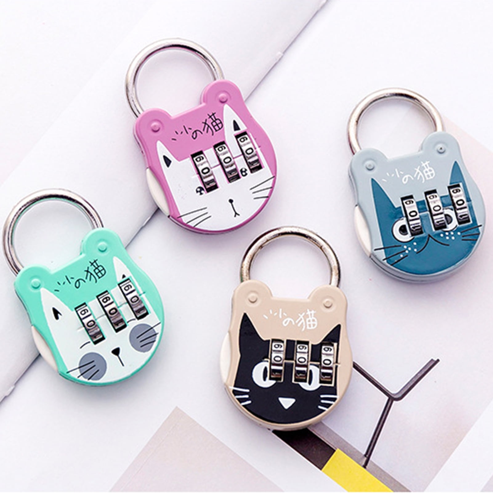 Mairbeon Code Number Lock Anti-theft High Strength Accurate Cute Cat ...