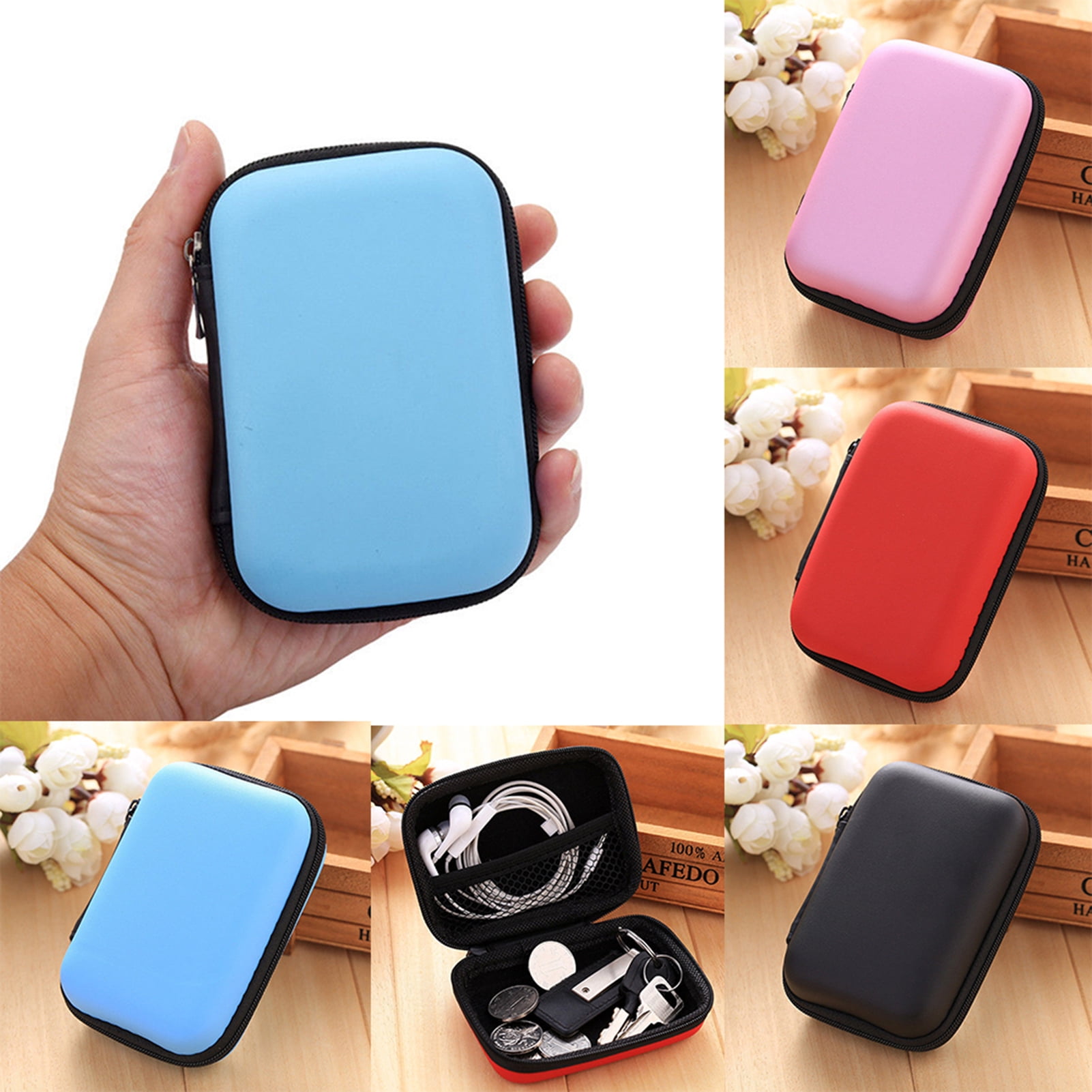 Mairbeon Earphone Case Zipper Closure Portable EVA Space-saving Storage ...