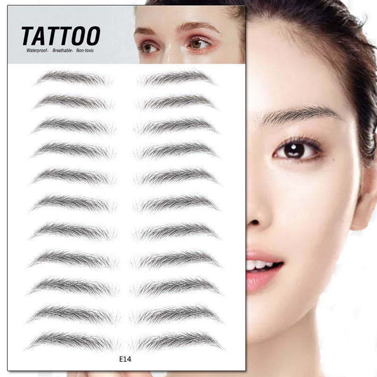 Mairbeon Eyebrow Sticker Waterproof Hair-Like 3D Long Lasting Eyebrows ...