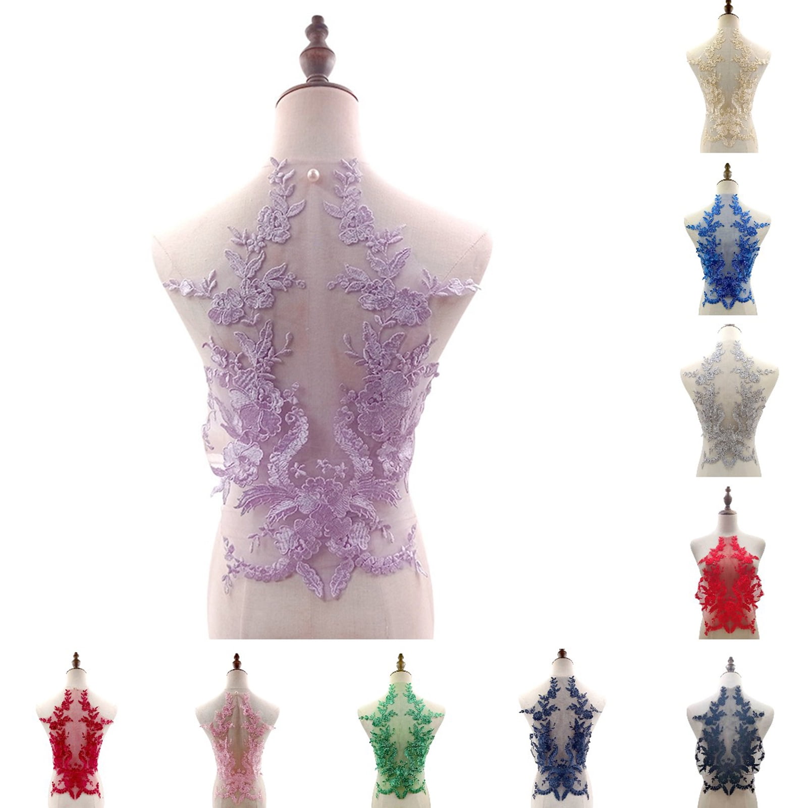 Mairbeon Fake Collar Embroidered Fabric Sewing Lace Applique Sewing ...