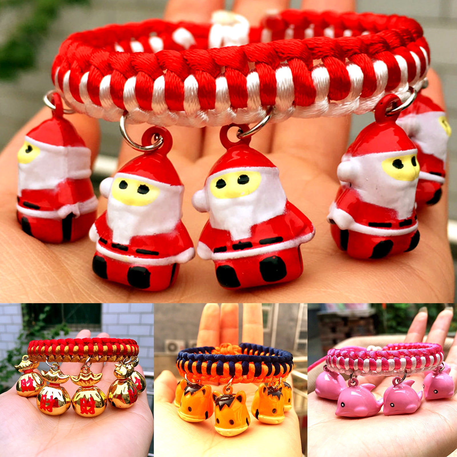 Mairbeon Fashion Braided Dog Collar with Cartoon Figure Bells Puppy ...