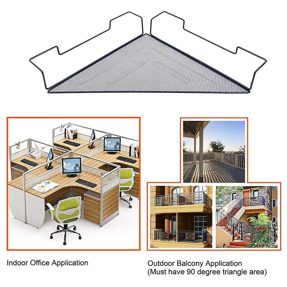 Mairbeon Iron Square Triangle Office Cubicle Corner Shelf Storage Rack ...