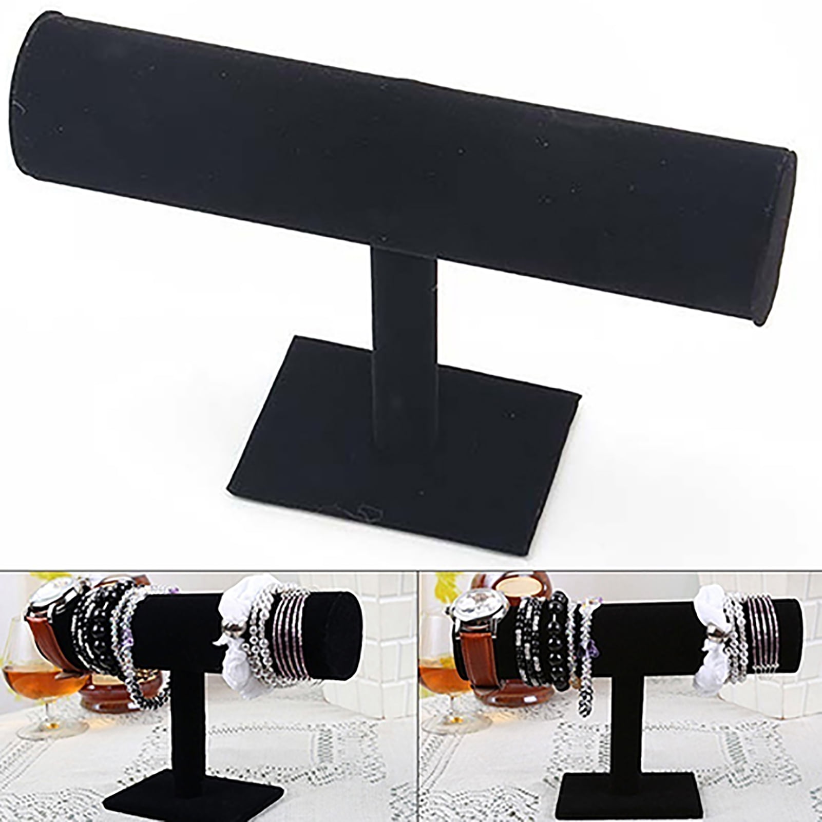 Mairbeon Jewelry Stand Multipurpose Soft to Touch Velvet Jewelry T-Bar ...