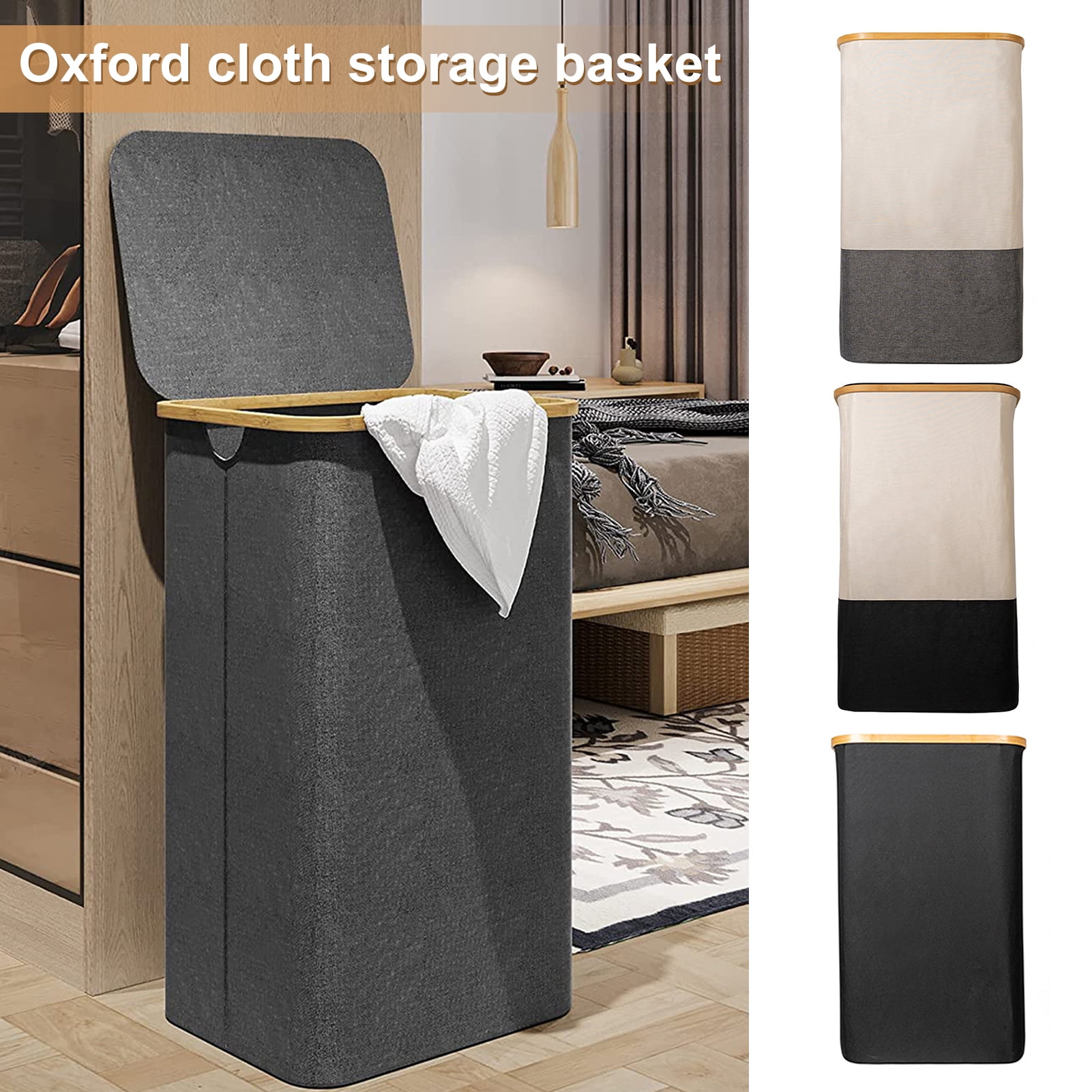 Mairbeon Large Capacity 105L Collapsible Laundry Hamper with Lid And ...