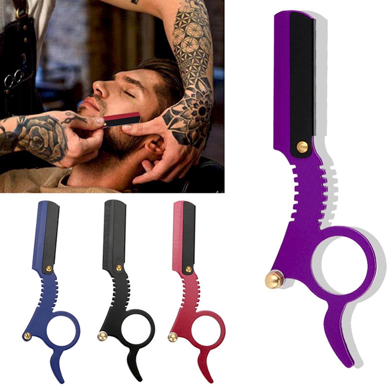 Mairbeon Manual Barber Razor Handle Straight Head Bright Color Sturdy ...