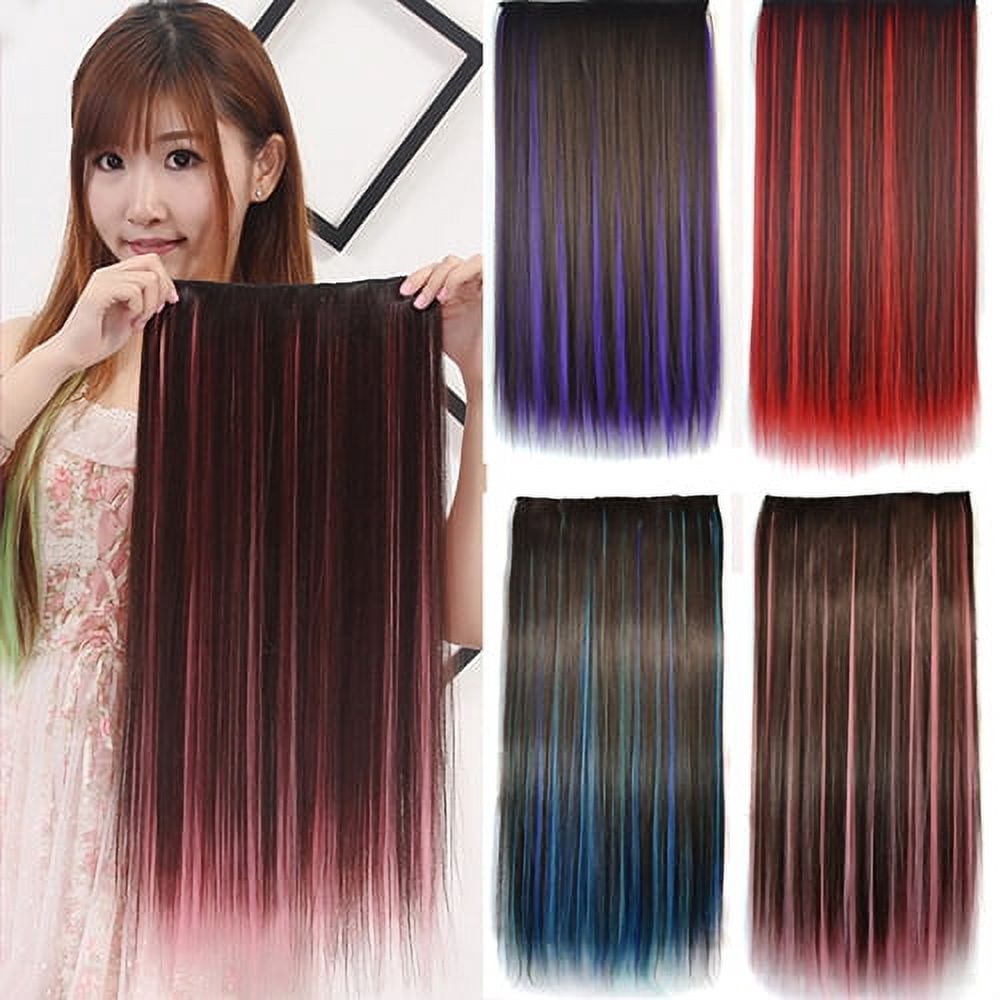 Mairbeon Mixed Color Clip in Straight Long Hair Extension Cosplay Party ...