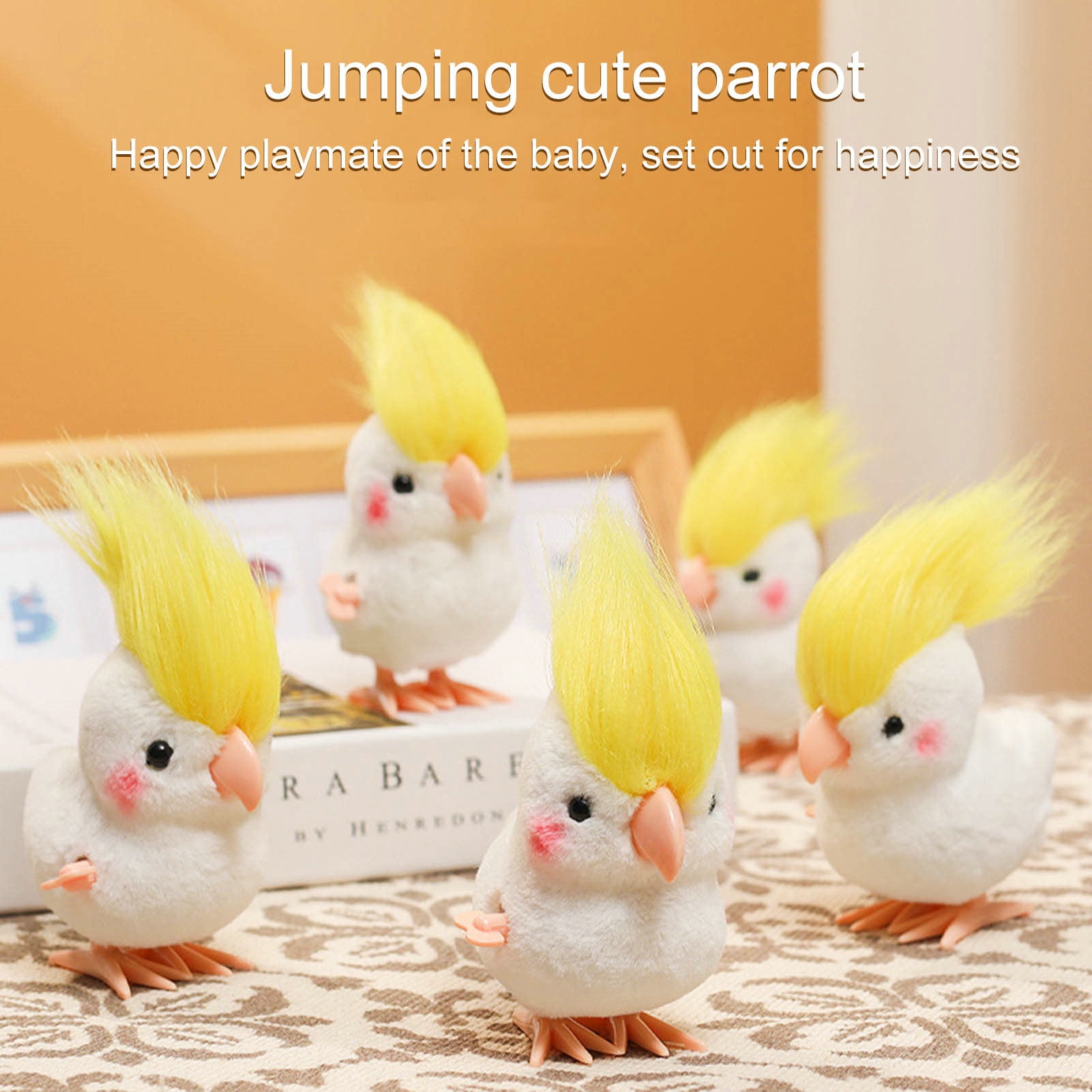 Mairbeon Parrot Clockwork Toy Battery-Free Interesting Lovely Jumping ...