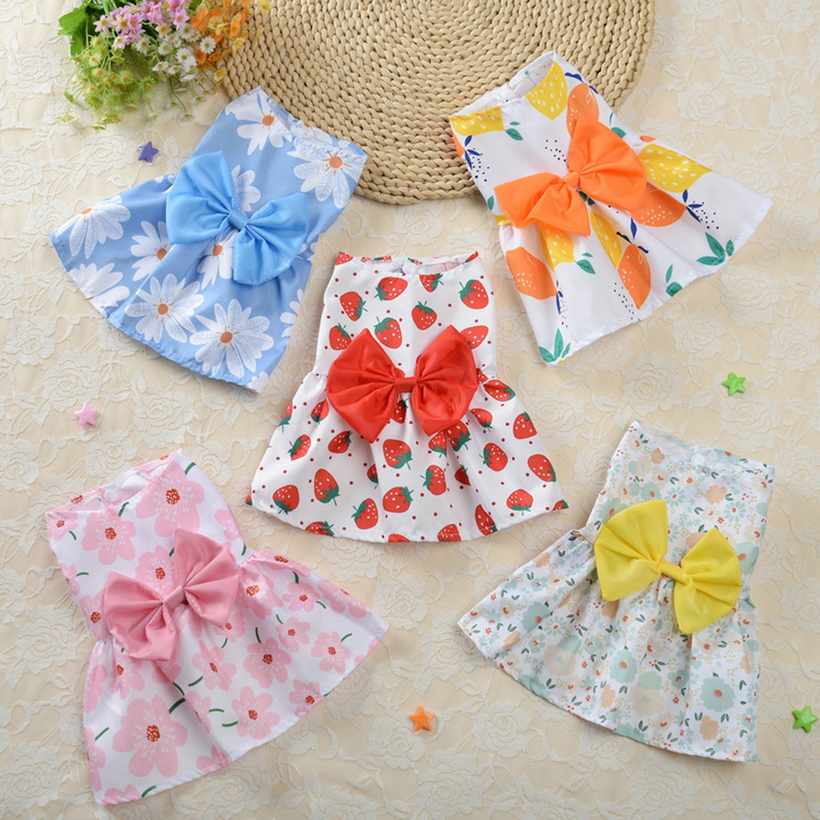 Mairbeon Pet Dress Sleeveless Soft Thin Style Floral Print Small Dog ...