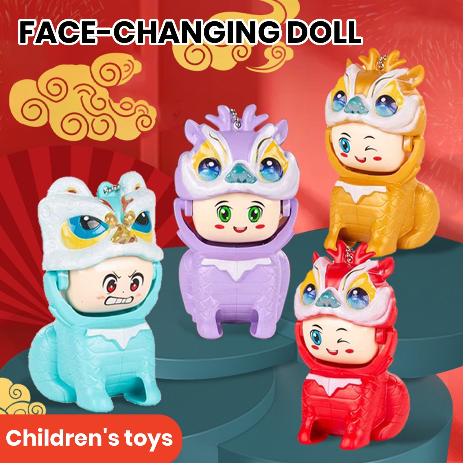 Mairbeon Sichuan Opera Face Changing Doll with 4 Facial Makeups Chinese ...