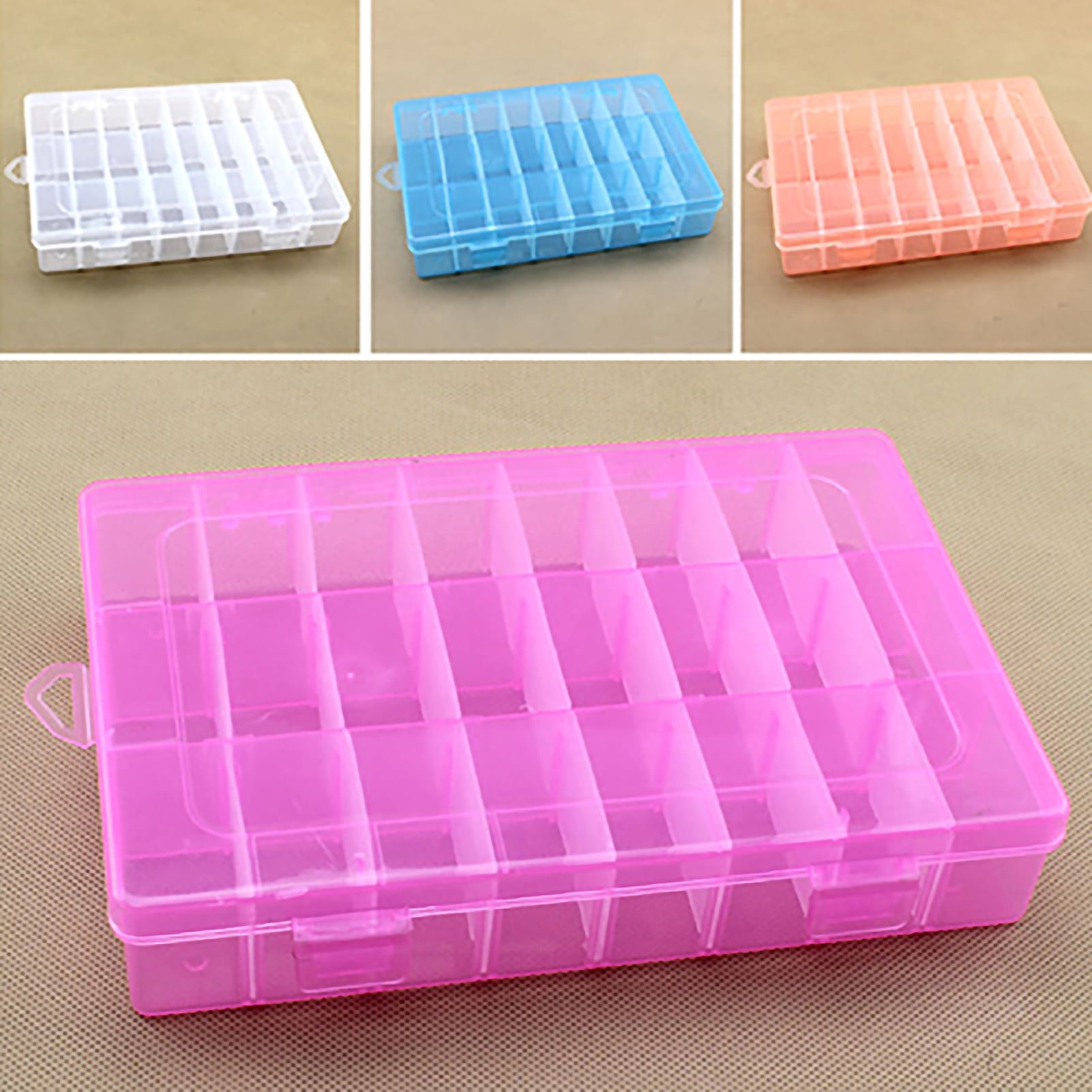 Mairbeon Storage Box Large Capacity Transparent PP Home 24 Grids ...