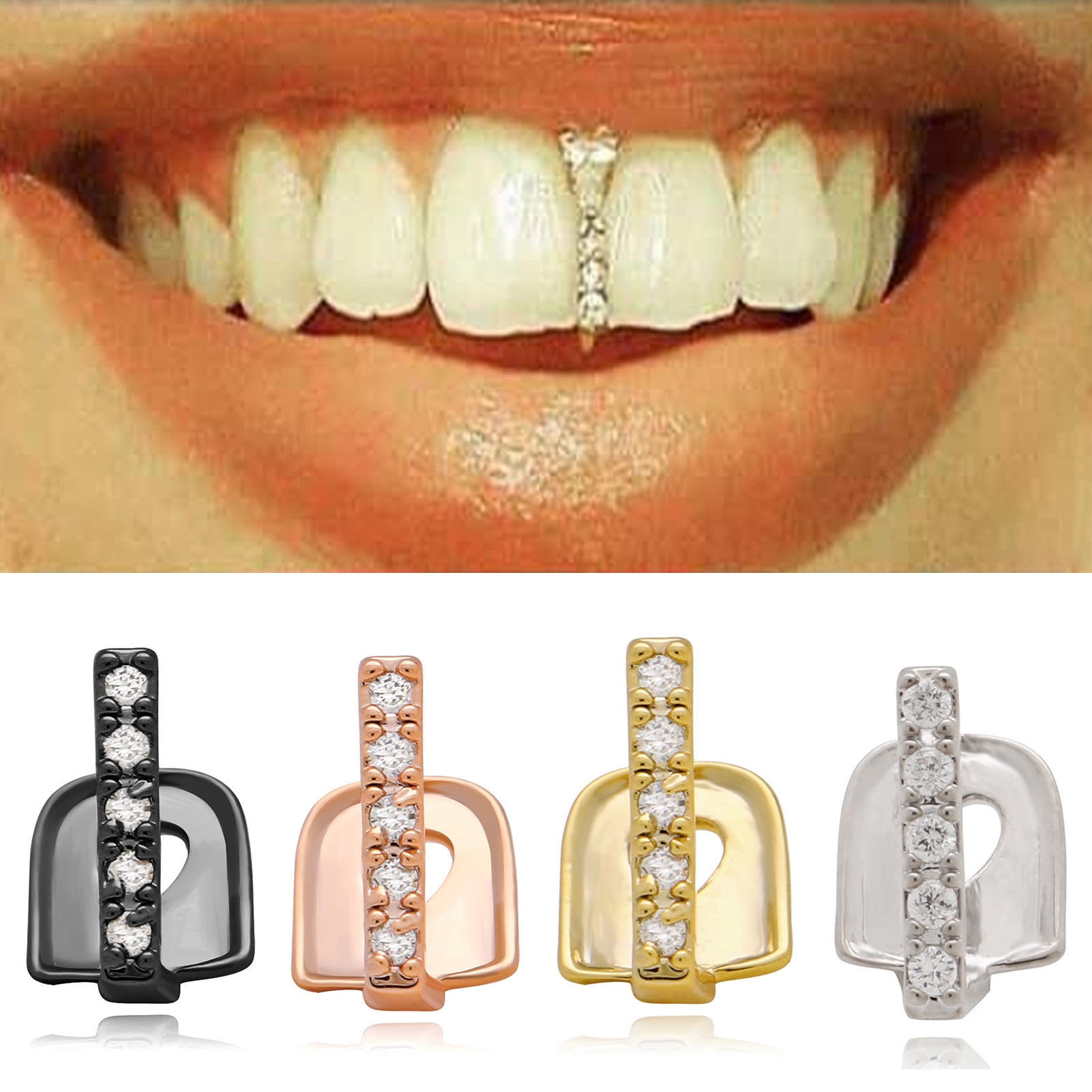 Mairbeon Teeth Braces Heart Shape Cubic Zirconia Men Women Hip Hop ...