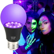 YZhouD LED Black Light Bulbs 2 Pack, A19 9W UV Black Light Replace Up ...