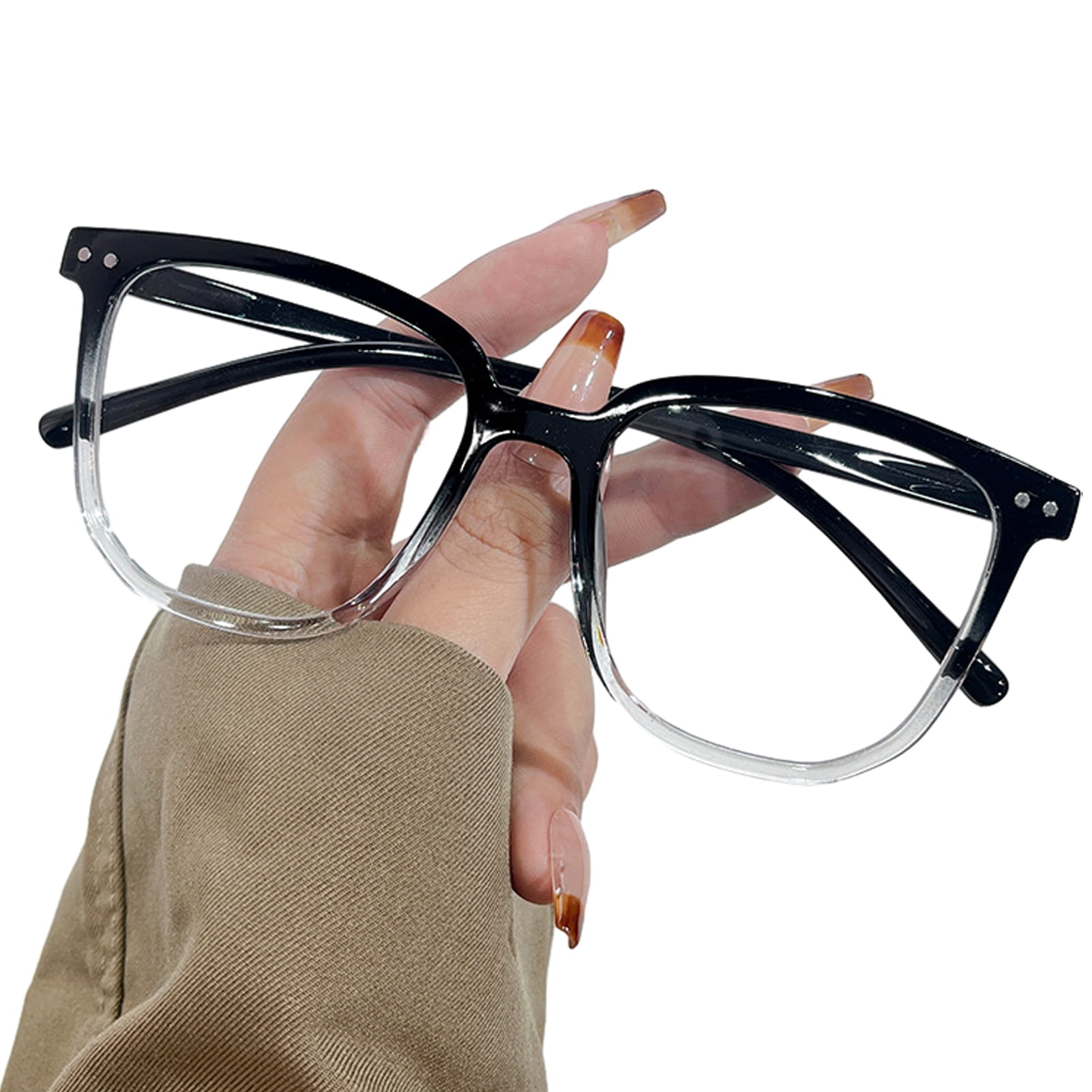 Mairbeon Unisex Blue Light Blocking Glasses Retro Large Oval Frame ...