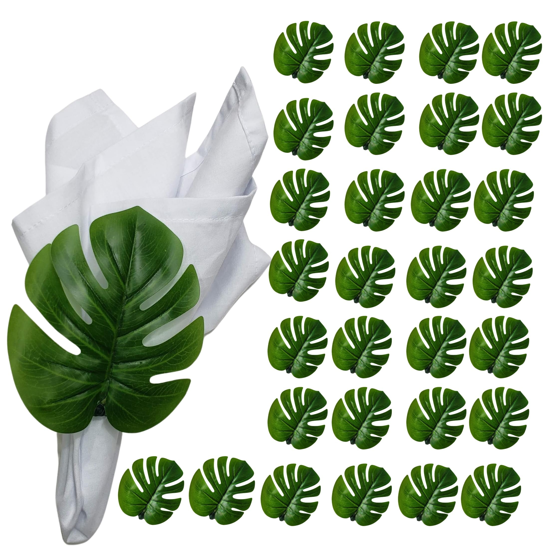 Maison Charlo | Wholesale Set of 30 Tropical Monstera Leaf Napkin Rings ...