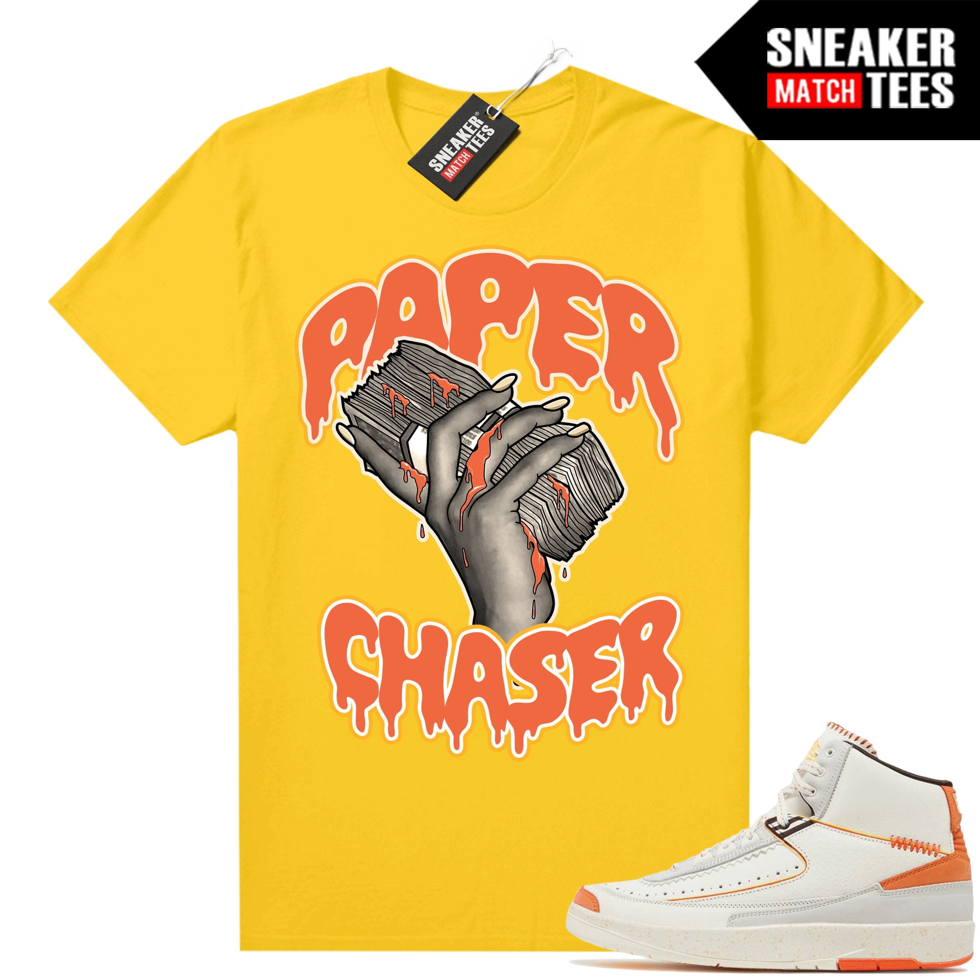 Maison Chateau Rogue 2s to match Sneaker Match Tees Gold "Paper Chaser ...