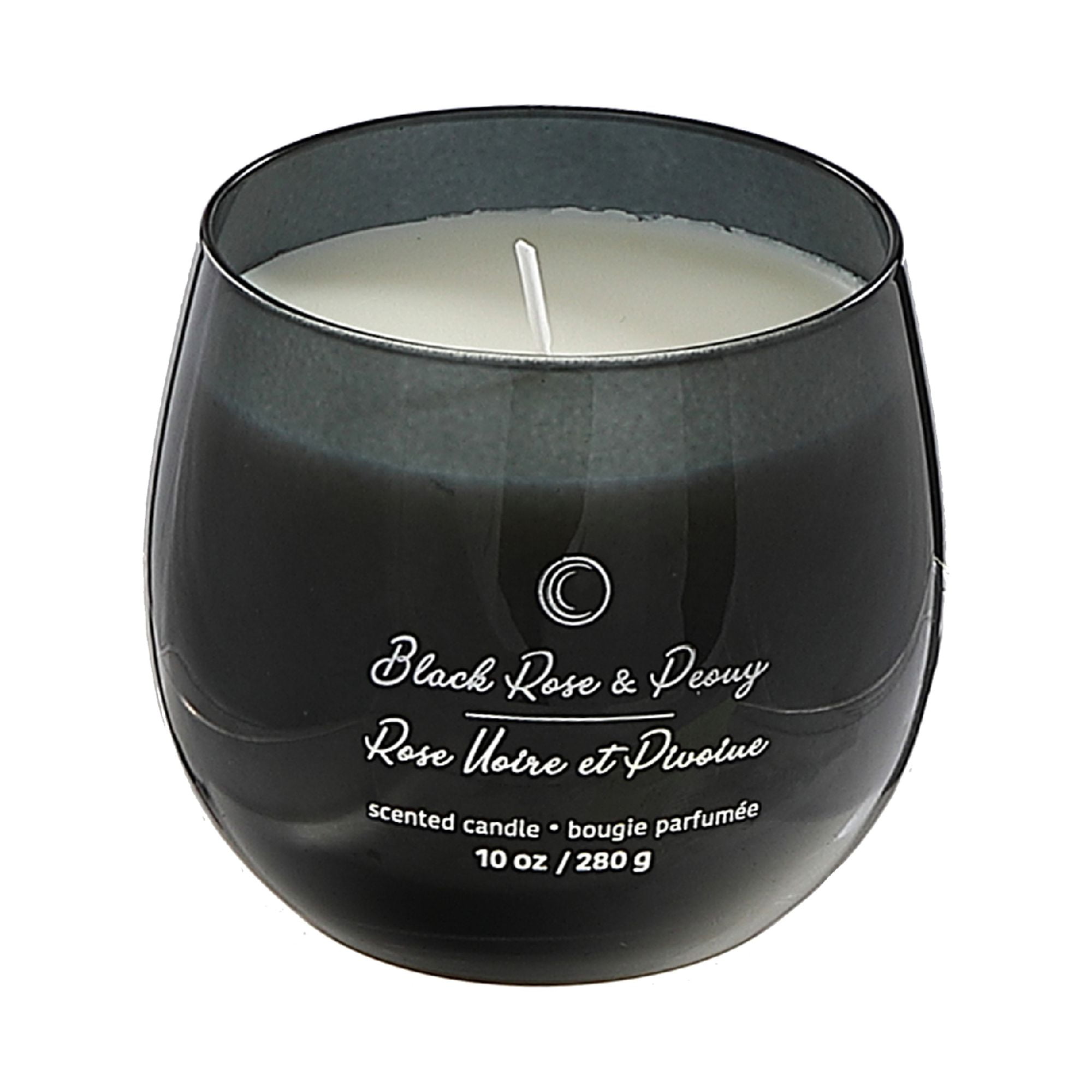 Maison Concepts 10Oz High Gloss Curved Candle Black Rose & Peony ...