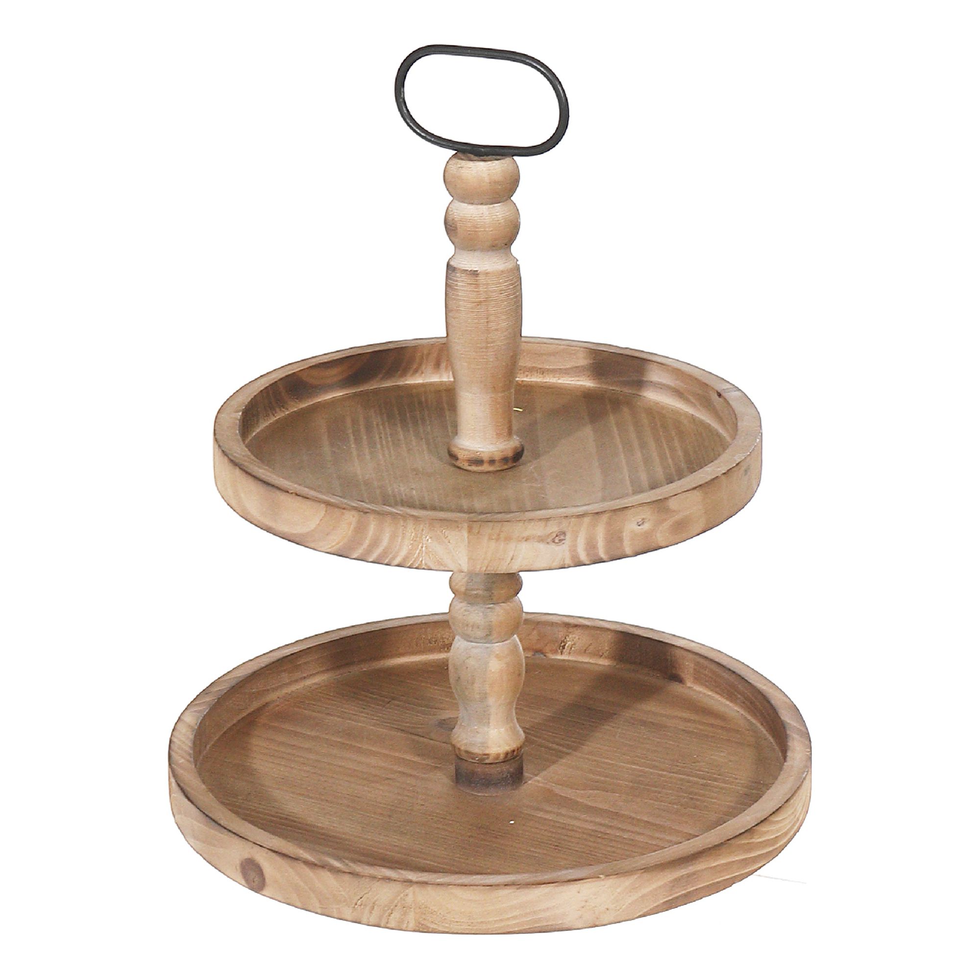 Maison Concepts 2 Tier Wooden Round Stand - Walmart.com