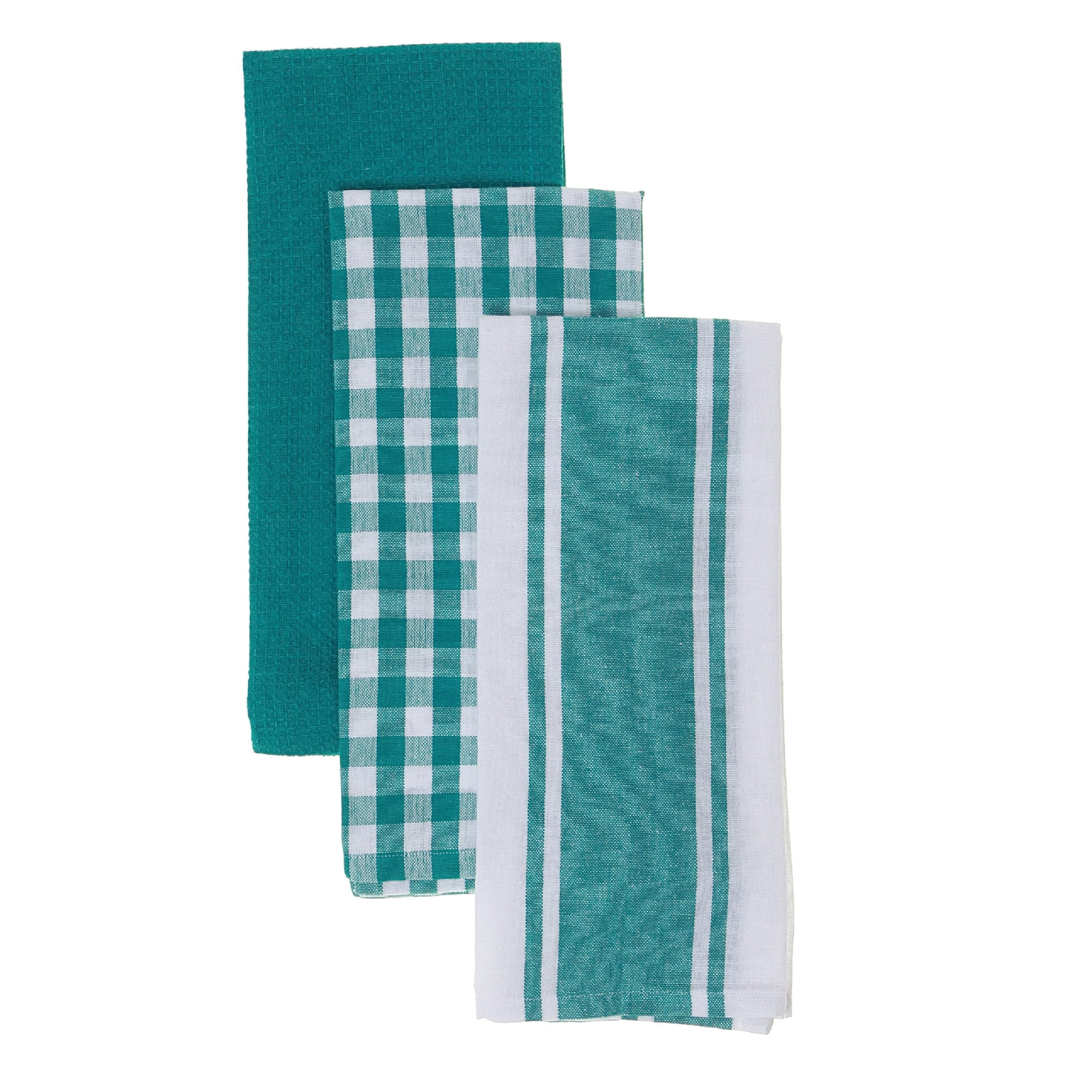 Maison Concepts 3 Pack Kitchen Towel Set Teal Plaid (Teal) 18" X 28" X ...