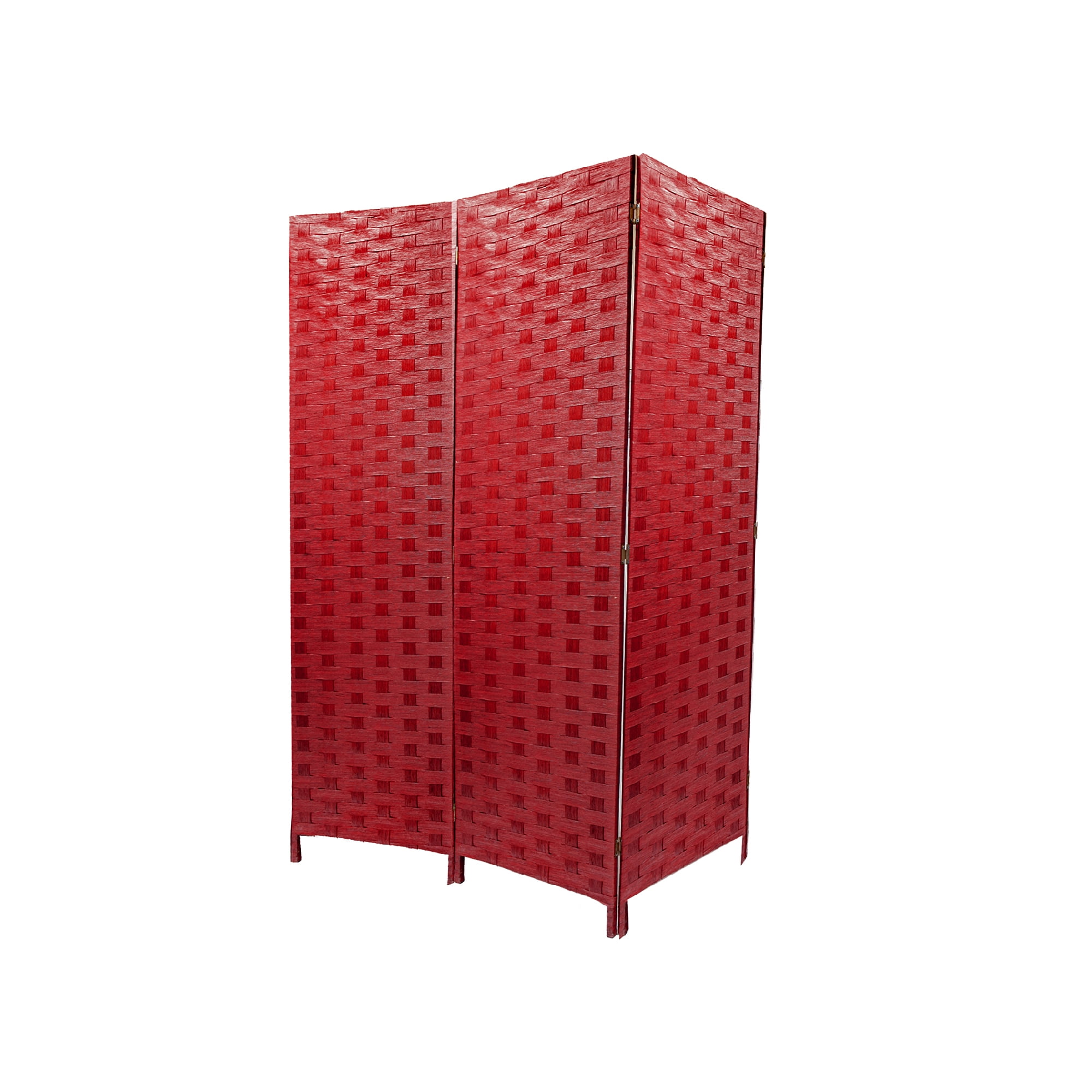 Maison Concepts 3 Panel Woven Bamboo Screen Burgundy (2 L X 5 W X 40 H ...