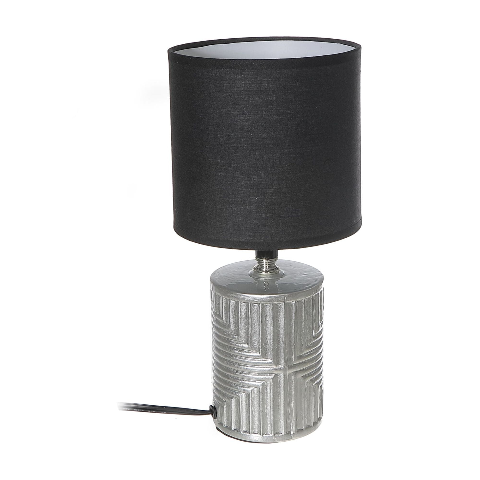 Maison Concepts Ceramic Table Lamp With Shade Equator Silver (Silver) 6 ...