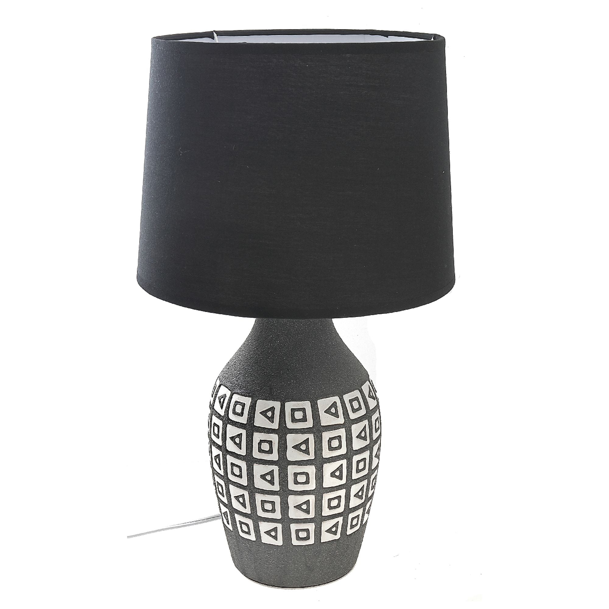 Maison Concepts Ceramic Table Lamp With Shade (Geo Block) (11.8L X 11 ...