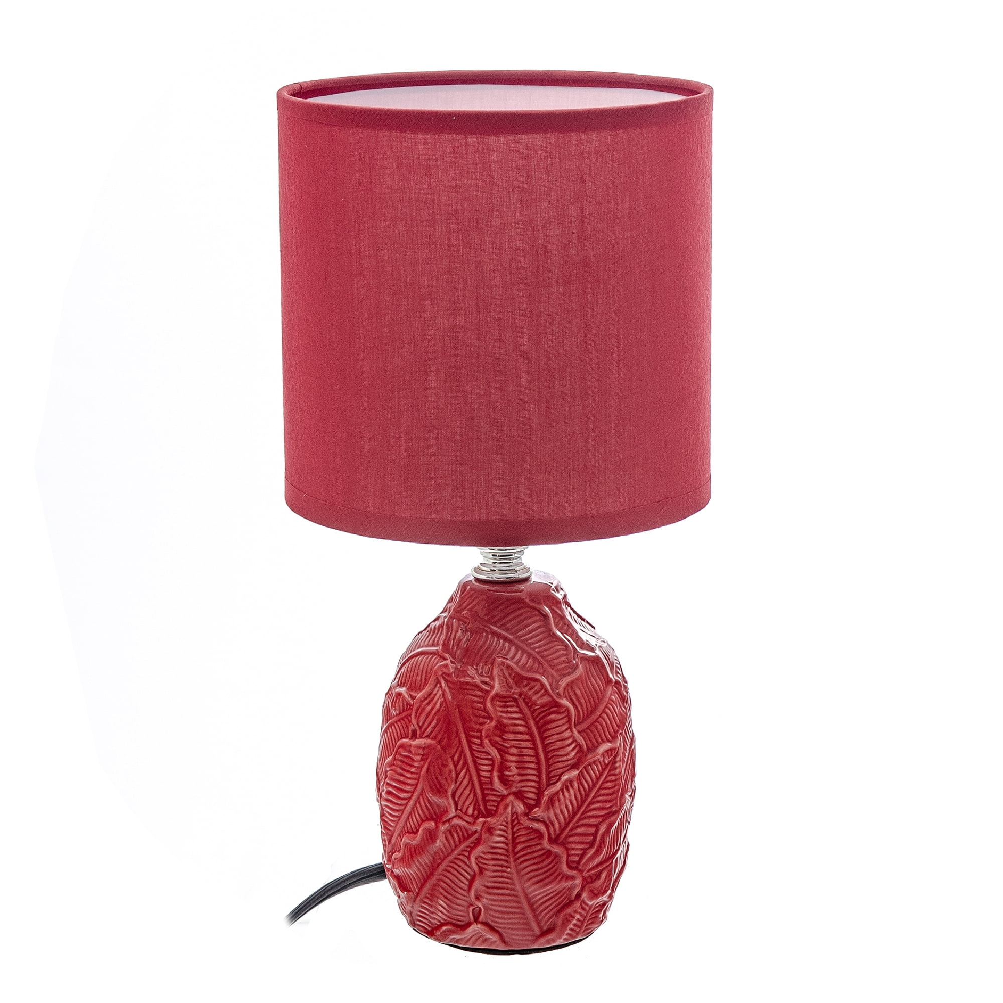 Maison Concepts Ceramic Table Lamp With Shade Leaflet Red (Red) 6" X 6 ...