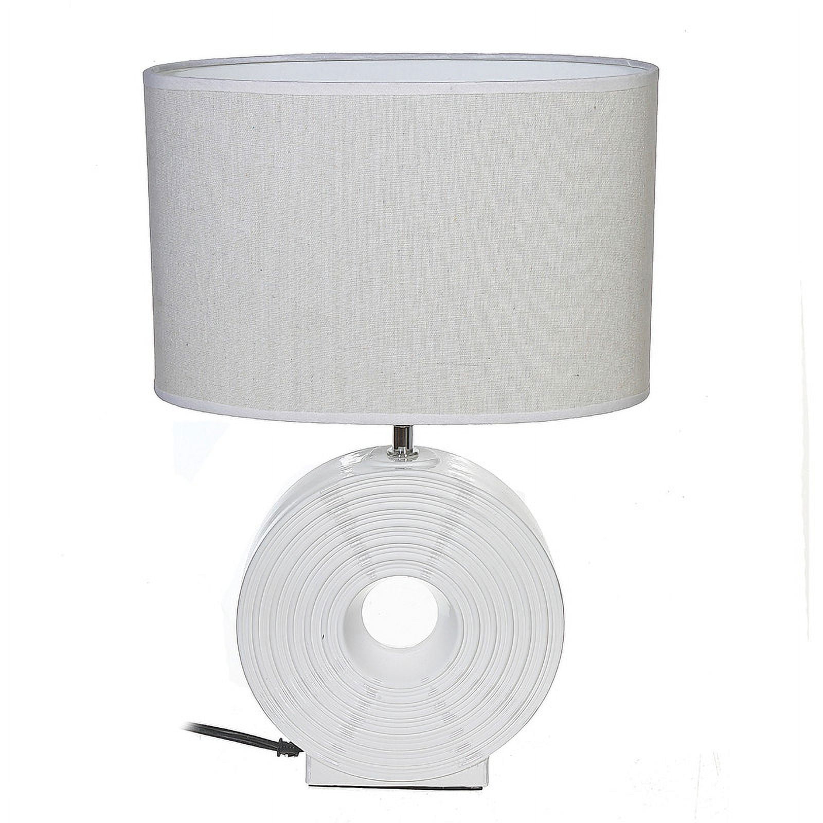 Maison Concepts Ceramic Table Lamp With Shade (Orb Large) (White) (11 ...