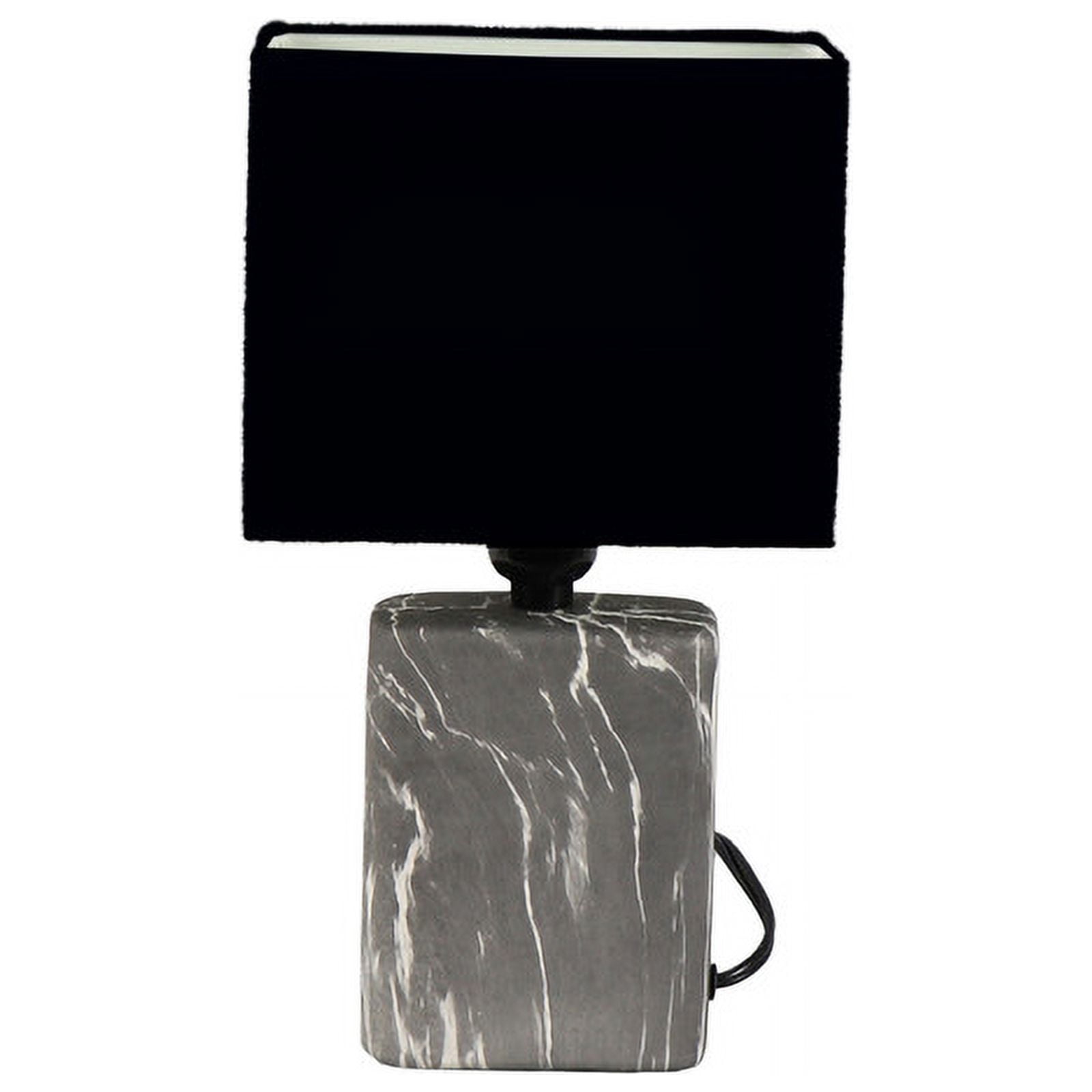 Maison Concepts Ceramic Table Lamp With Shade (Slab Marble) (Black) (7 ...