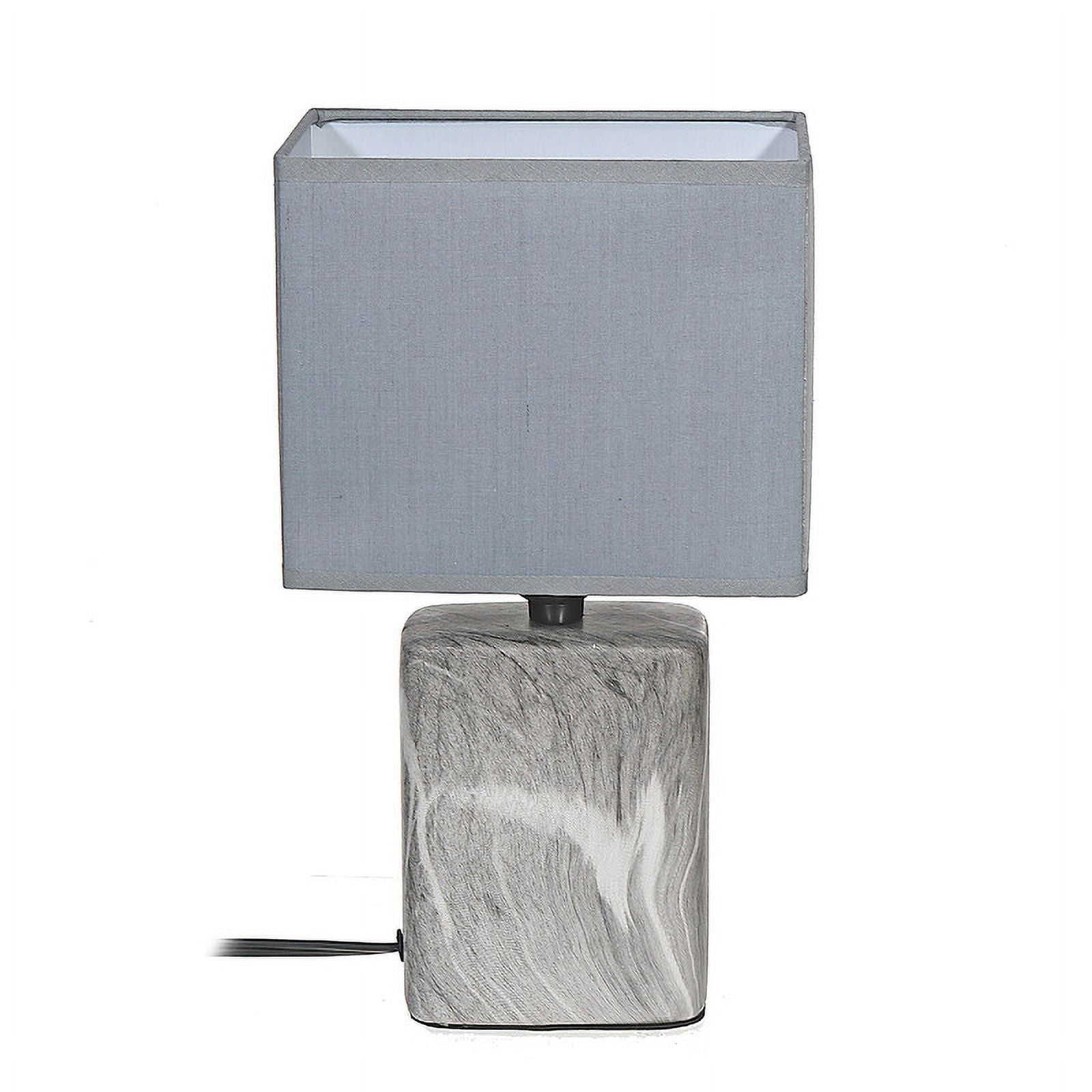 Maison Concepts Ceramic Table Lamp With Shade (Slab Marble) (Gray) (7 ...