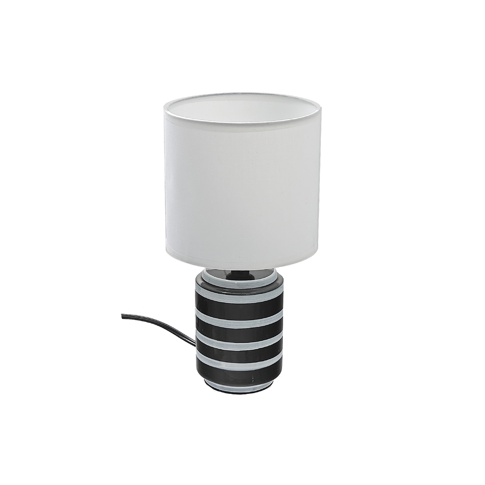 Maison Concepts Ceramic Table Lamp With Shade Striped White (6.1 L X 6. ...