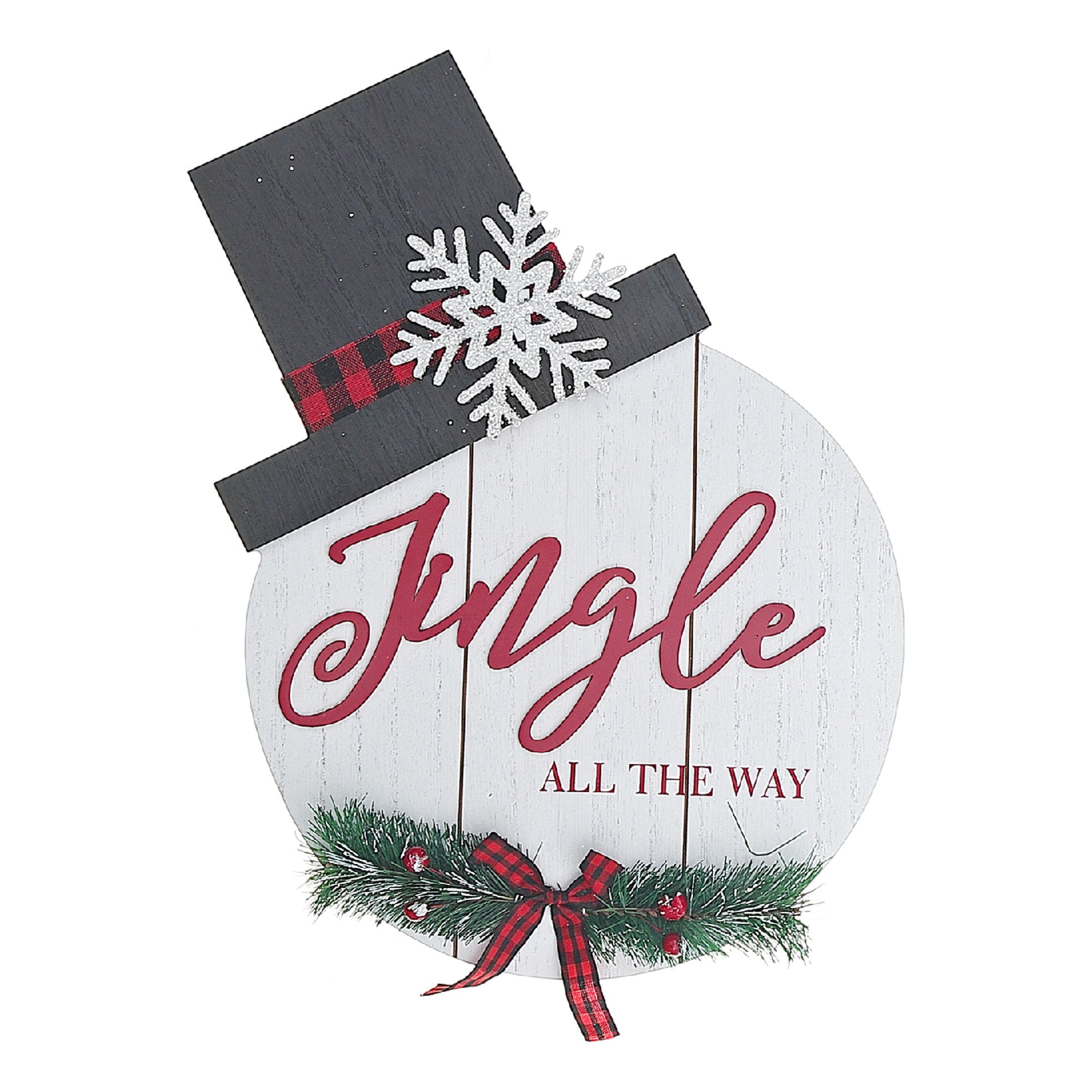 Maison Concepts Christmas Mdf Snowman Head Shape Wall Hanger (12L X 1W ...