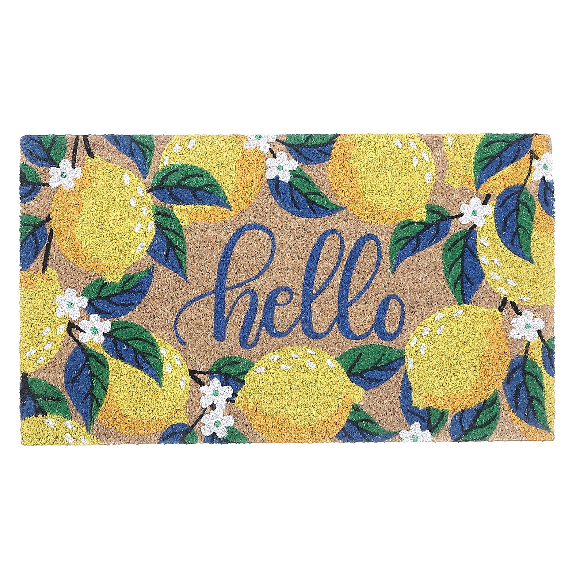 Maison Concepts Coir Door Mat Hello Lemon (18L X 30W X 1H) - Walmart.com