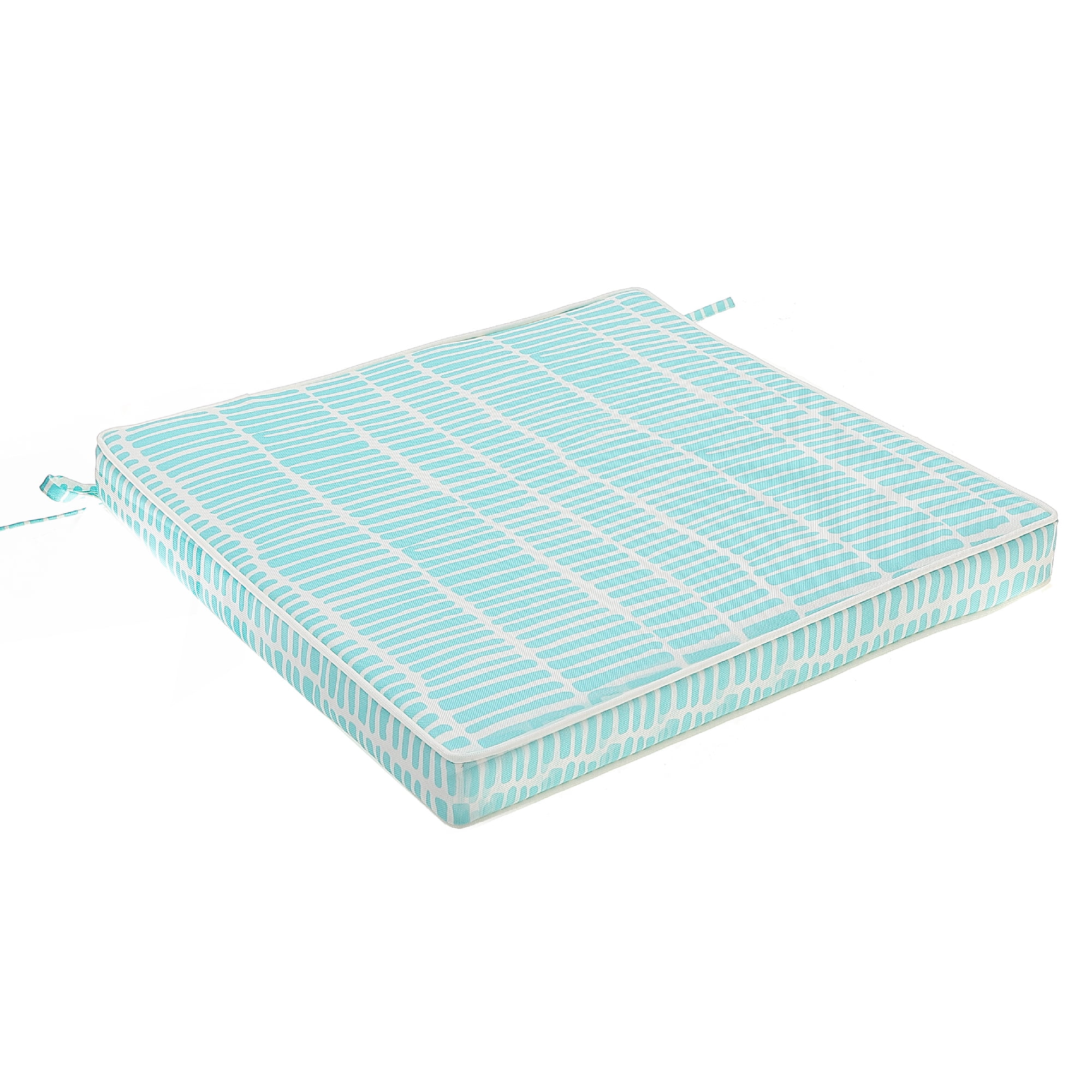 Maison Concepts Cross Stripes Outdoor Chairpad Teal - Set of 2 (16L X ...